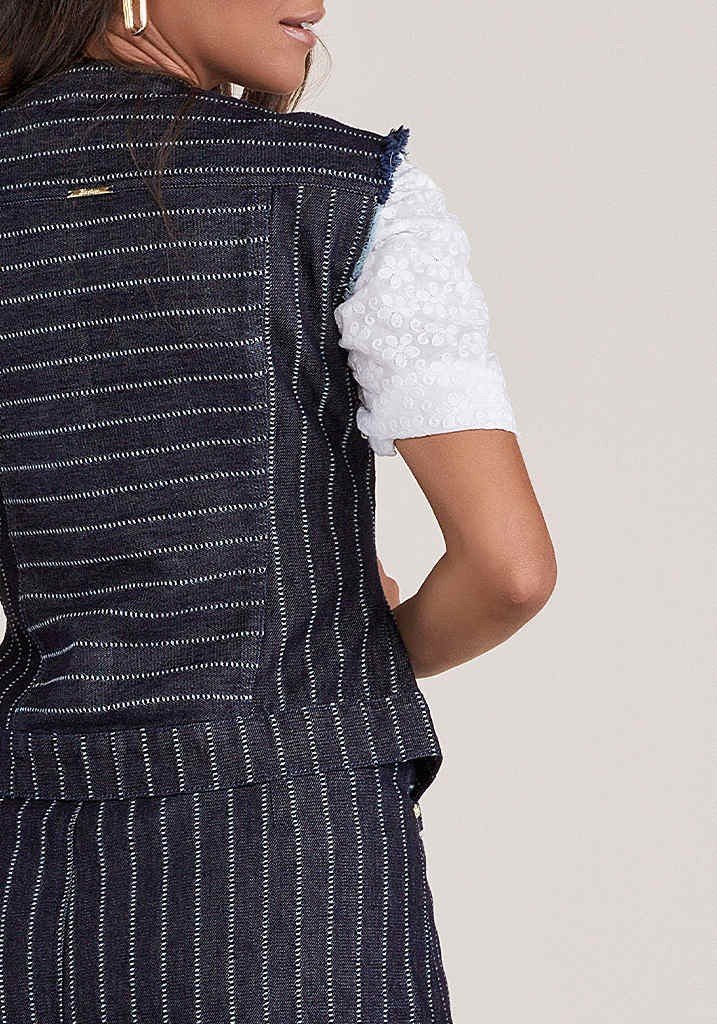 Colete Jeans Azul Escuro Listrado Titanium