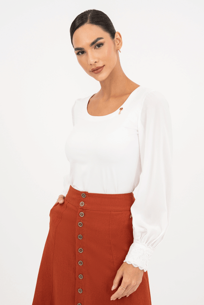 Saia Vermelho Midi Diva Tatá Martello