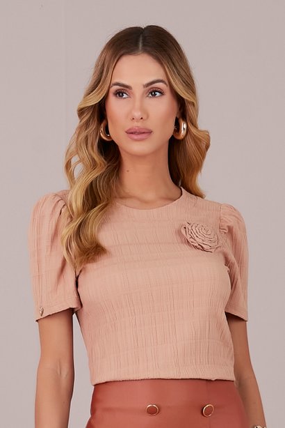 Blusa Bege Crepe Bianca Tata Martello