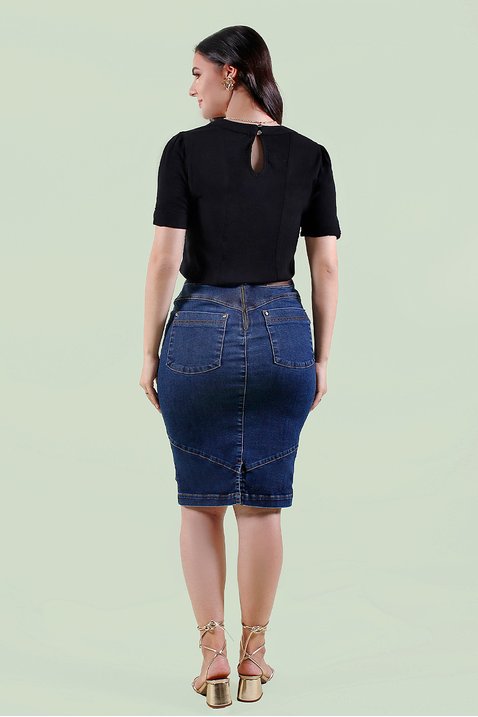 Blusa Preto Sabina Nítido Jeans