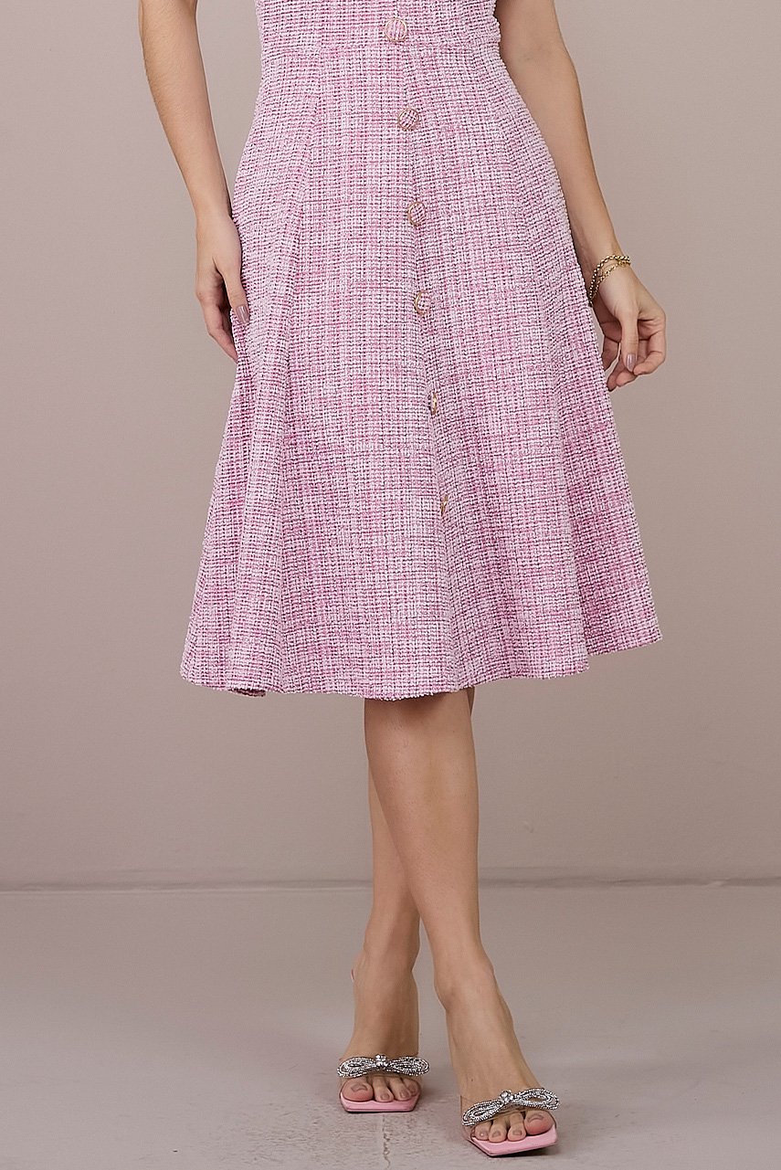 Vestido Rosa Evasê Livia Tatá Martello