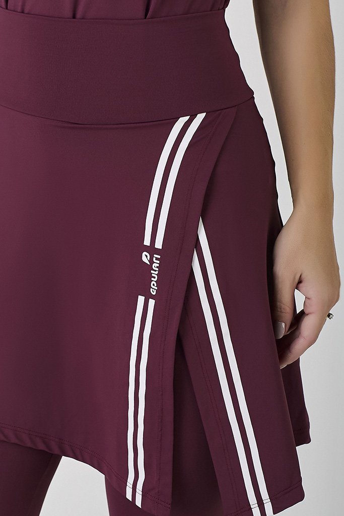 Saia Calça Comprida Assimétrica Estampa Exclusiva Cor Rubi Wine ...